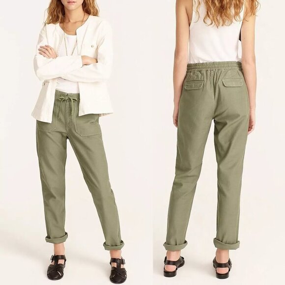 J. Crew | Pants & Jumpsuits | J Crew Olive Green Tiewaist Camp Pant ...